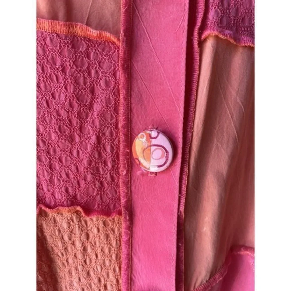 City Girl | Tops | Vintage Nancy Bolen Pink Patchwork Blouse Womens ...